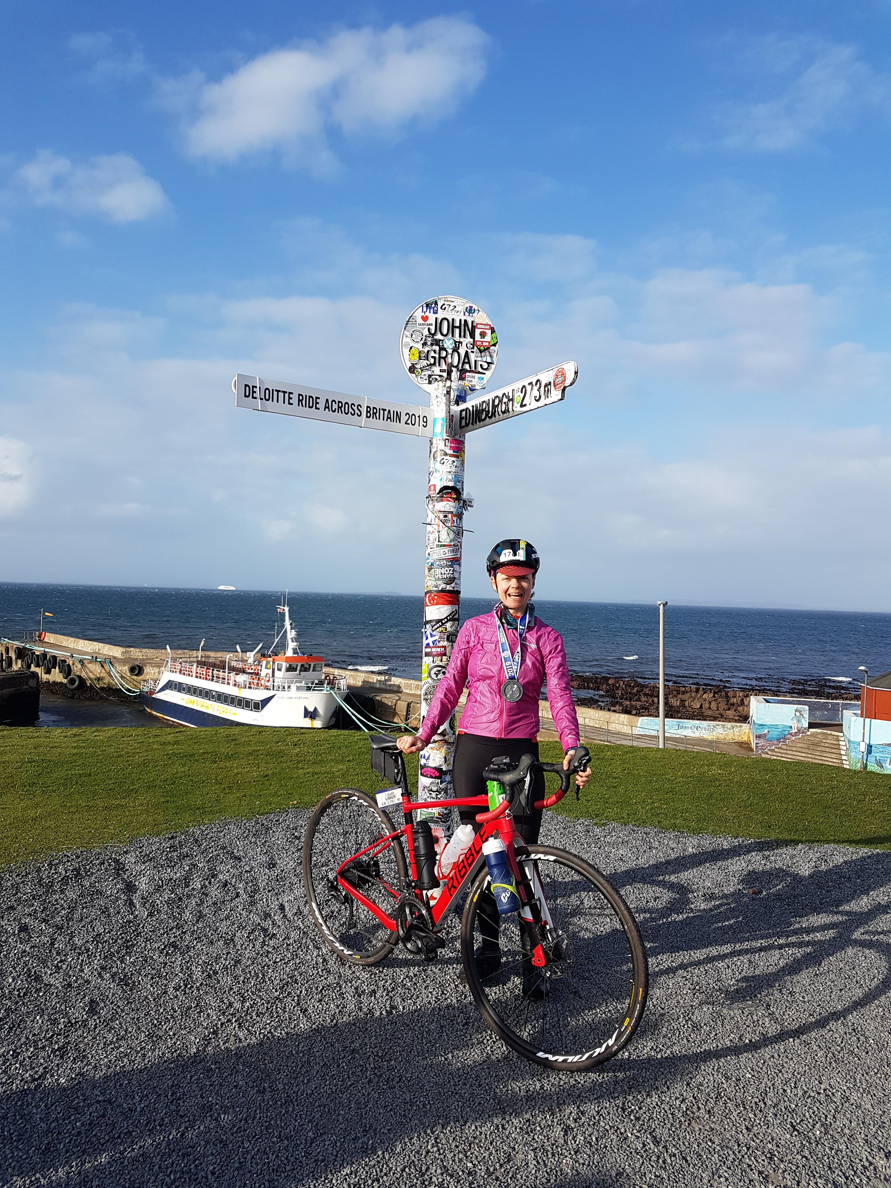 Arriving at the end: Laura rides from Land's End to John o' Groats ...